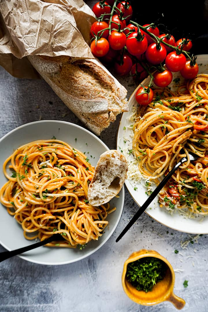 Spaghetti with Homemade Tomato Sauce - Hide My Veggies