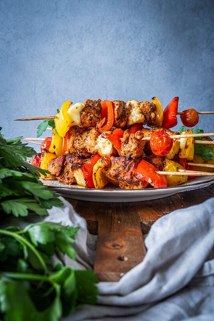Chicken and Halloumi Skewers - Hide My Veggies