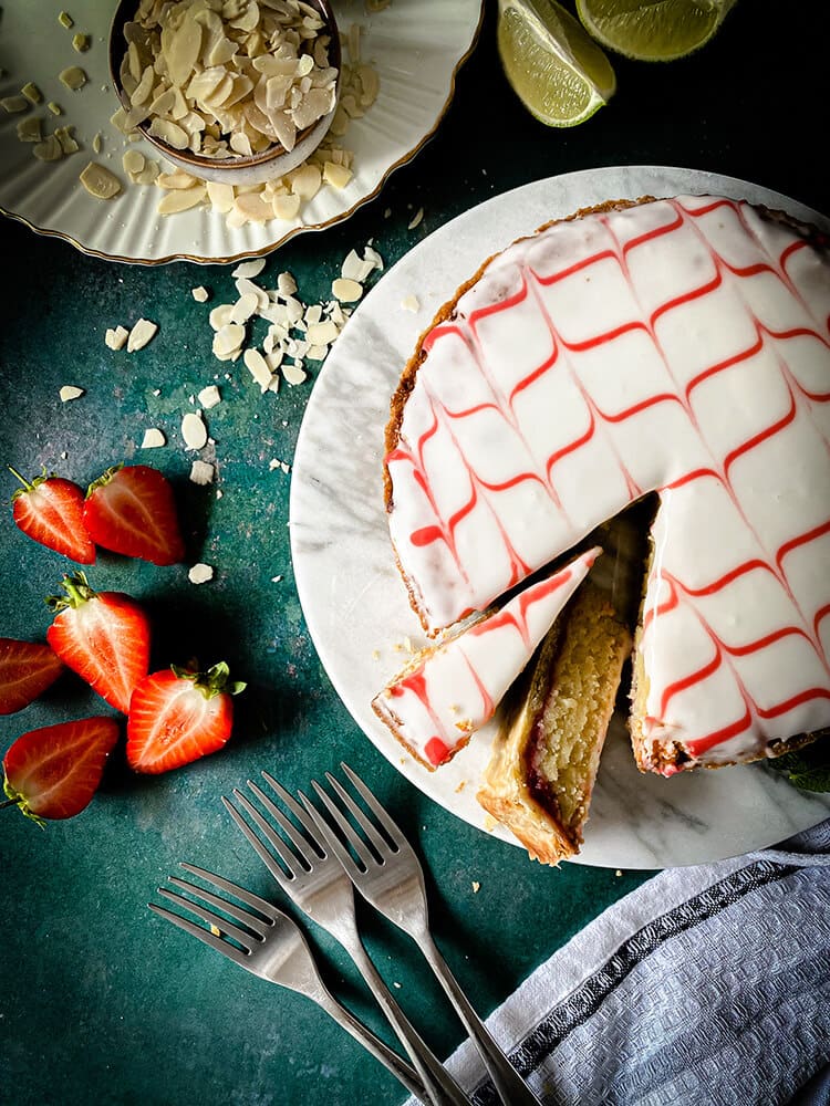 Bakewell Tart with Strawberry Jam - Hide My Veggies